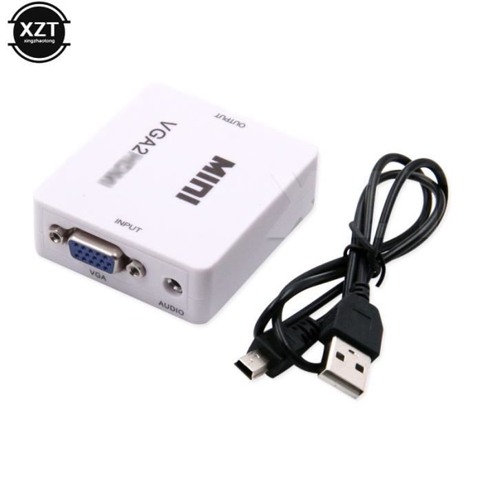 Mini convertisseur HDMI VGA2, VGA à HD 1080P, avec connecteur ...