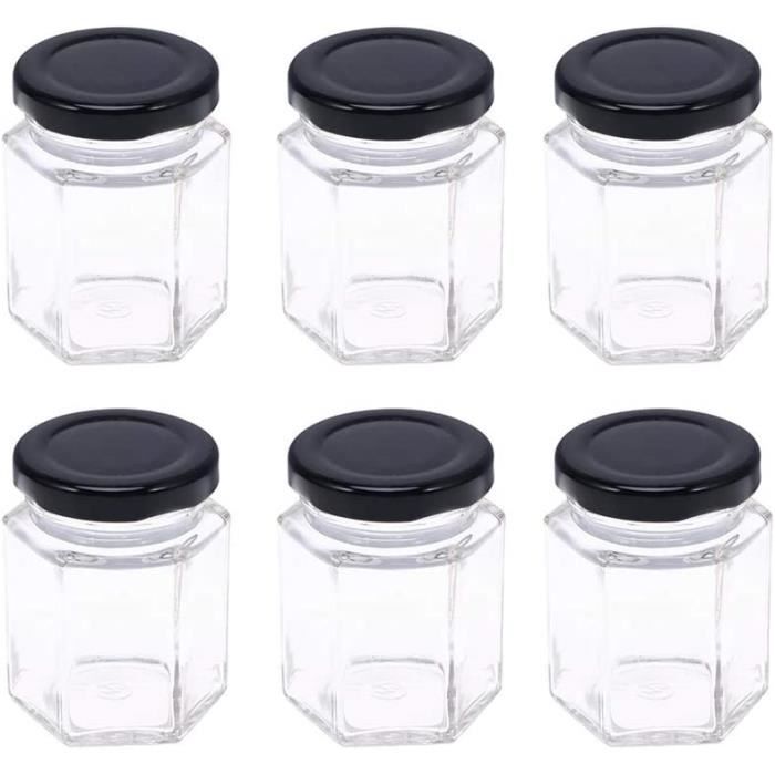 Lot de 6 petits pots à confiture en verre de 100 ml avec jolis ...