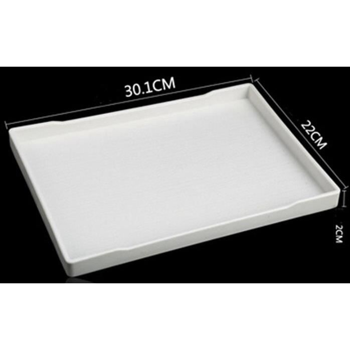 Assiettes,Noir blanc rectangulaire hôtel mélamine plateau tasse à eau ...