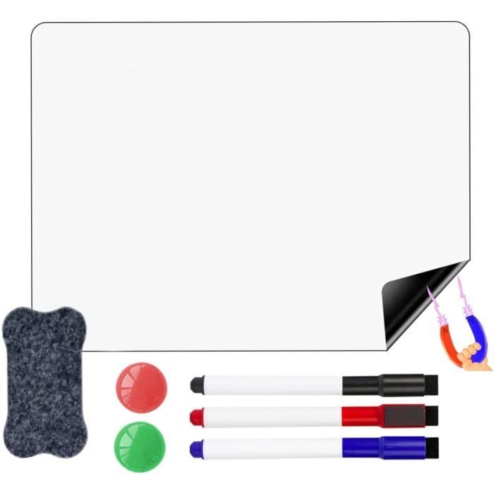 A3 Tableau Blanc Magnetique Frigo Tableau Blanc Mémo Aimanté 7Pcs Set ...