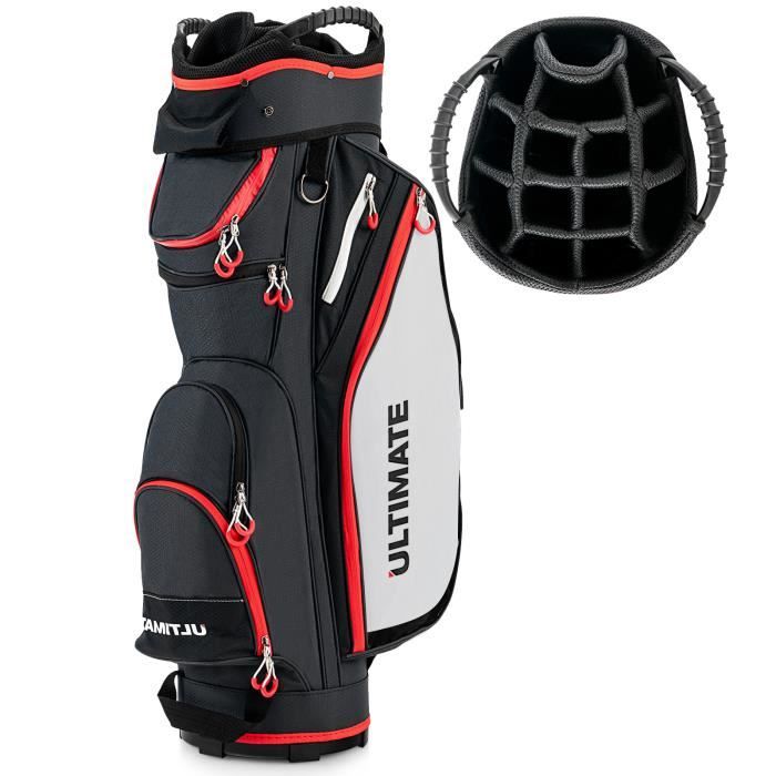 COSTWAY Sac de Club de Golf avec 14 Compartiments Séparés 8 Poches ...