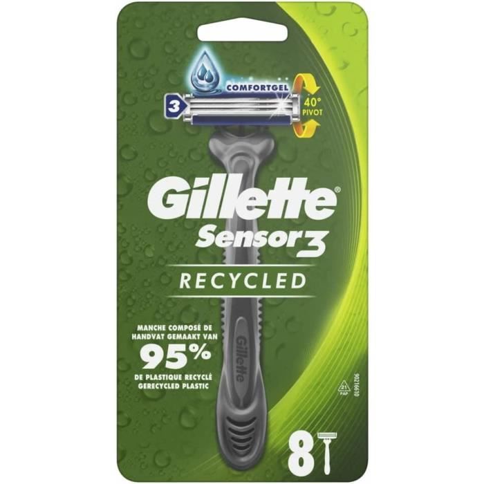 Rasoir jetable - Gillette - Sensor3 Recycled - 3 lames - 8 pièces ...
