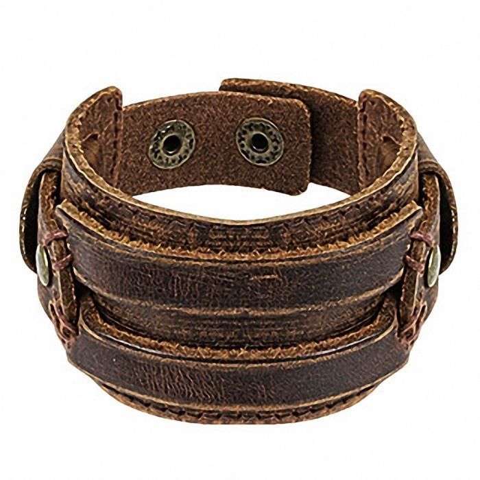 Bracelet Homme en Cuir Marron Ceinture - Achat / Vente bracelet ...
