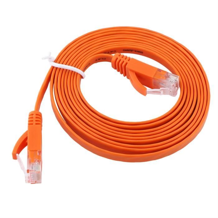 HURRISE Câble LAN RJ45 CAT6 Câble plat LAN de réseau Ethernet RJ45 CAT6 ...