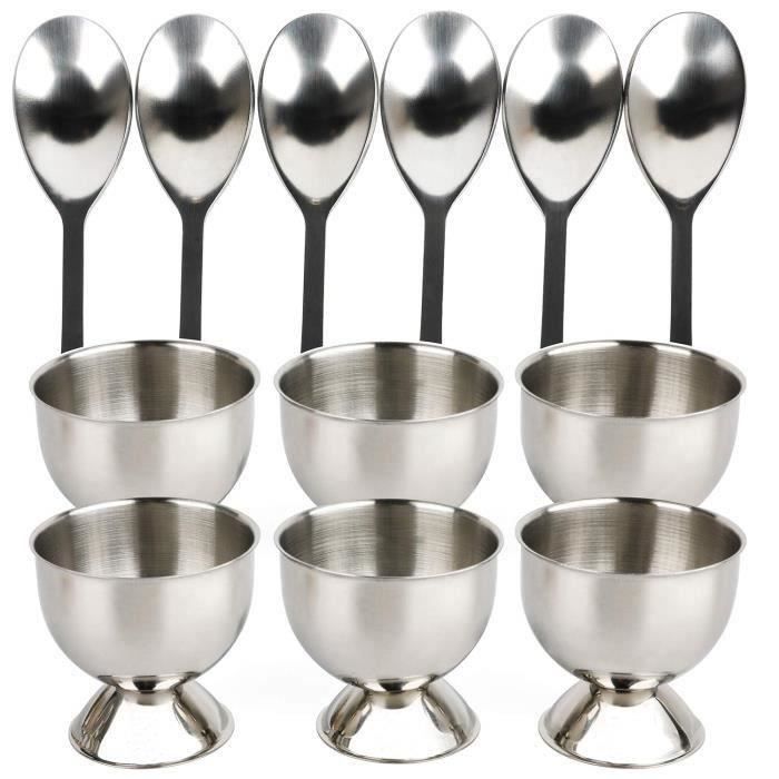 FLYING-Coquetier en Acier Inoxydable Set en Acier Inoxydable 12 ...