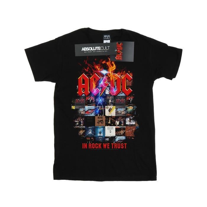 T-shirt AC/DC - IN ROCK WE TRU - Homme - Noir - Manches courtes - Mi ...