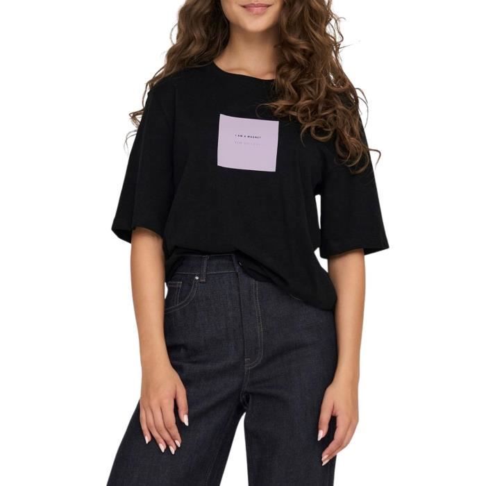 T-Shirt Only Eloise Boxy Noire pour Femme Noir - Cdiscount Prêt-à-Porter