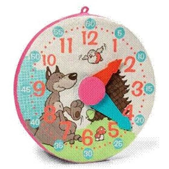 Montre d'apprentissage Loup Rose Peluche Ø 24cm - NICI - Enfant ...
