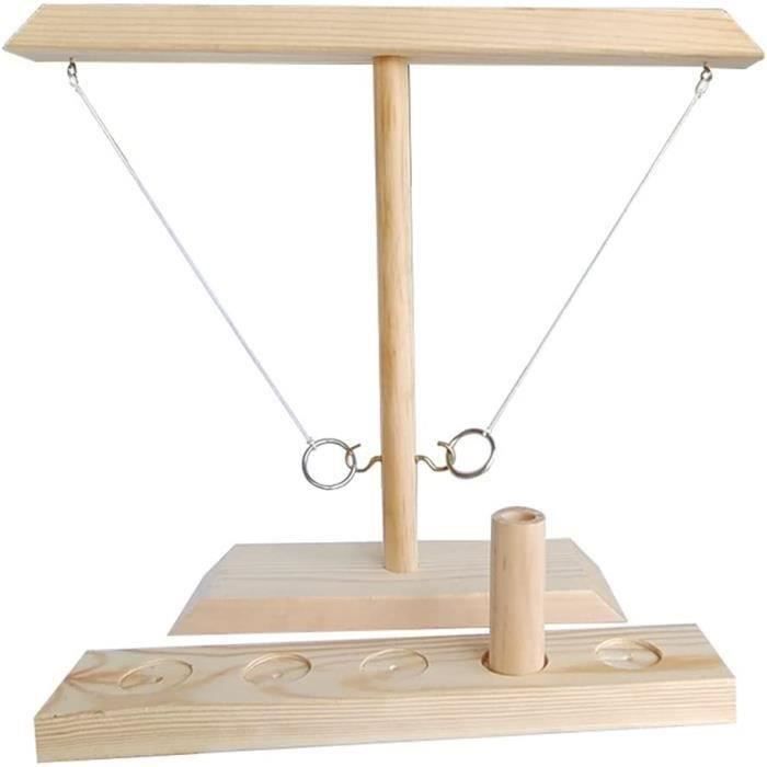 NO.5955-Jeu D'anneau De Lancer en Bois CrochetsJeu de société en Bois Fait à la MainRing Toss ...