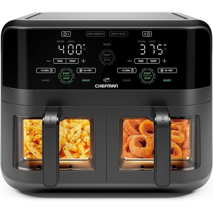 Square Plastic Air Fryer, With Capacitive Touch Control, 3 Litre Double ...