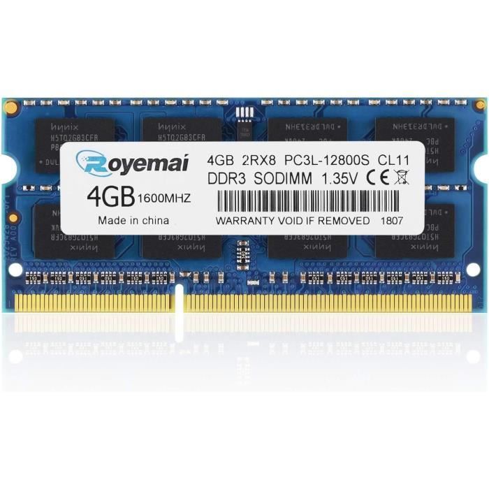 4Go Ddr3 1600Mhz Pc3L 12800S 2Rx8 1.35V Cl11 204-Pin Sodimm Mémoire Ram[J6470] - Cdiscount ...
