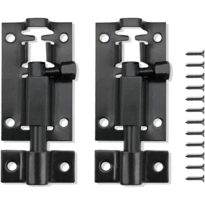 2 Pièces Loquet de Porte 2 Pouces Coulissante Verrou Bolt en Acier ...