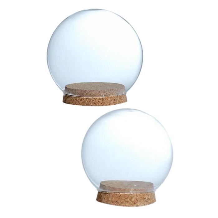 2x Verre Transparent Cloche Cloche Cloche Terrarium Décor de Table ...
