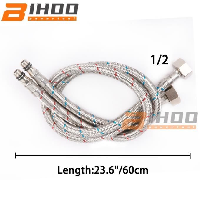 FLEXIBLE,1-2-60cm--Tuyau Flexible de plomberie en acier inoxydable, 1 paire, 1-2 3-8 9-16 ...