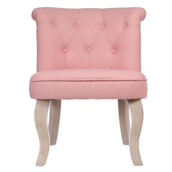 Fauteuil crapaud Calixte - H. 63 cm - Lin - Rose - Cdiscount Maison
