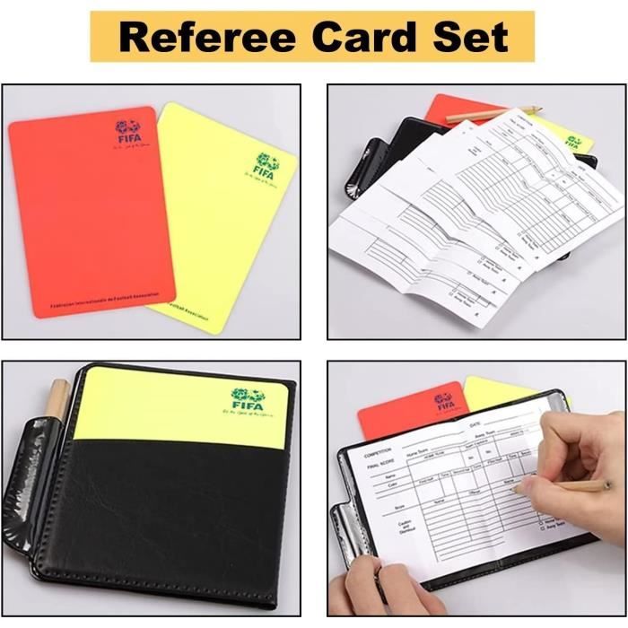 Carte D'Arbitre Rouge Jaune Métal Coach Sifflet Avec Longes Kit Arbitre Football Pour Le ...