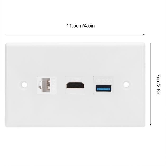 Panneau mural USB d'interface USB 3.0 ABS, panneau de prise de plaque ...