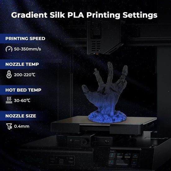 AMOLEN Filament PLA pour imprimante 3D, Filament PLA noir brillant 1 ... AMOLEN Filament PLA pour imprimante 3D, Filament PLA noir brillant 1 ...