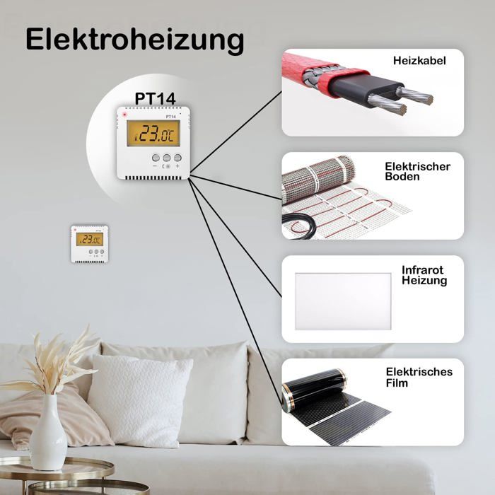 Thermostat d' compact PT14 pour chauffage électrique.[Z406] - Cdiscount ...