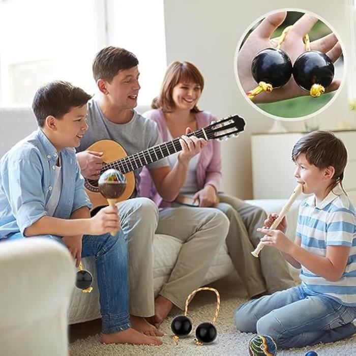 2 Paires Instrument de Musique Traditionnels Africains Shaker ...