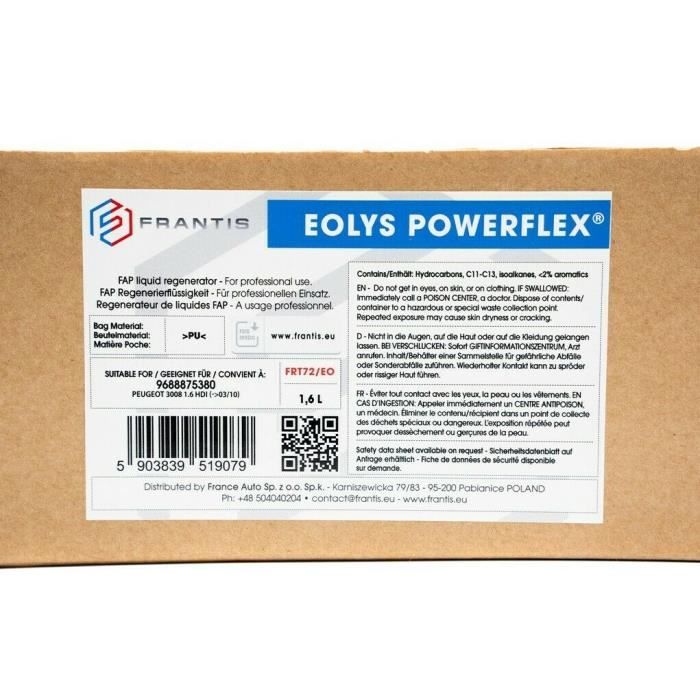 Poche d'Additif FAP Cérine Eolys Powerflex Peugeot 3008 09-16 1.6 HDI ...