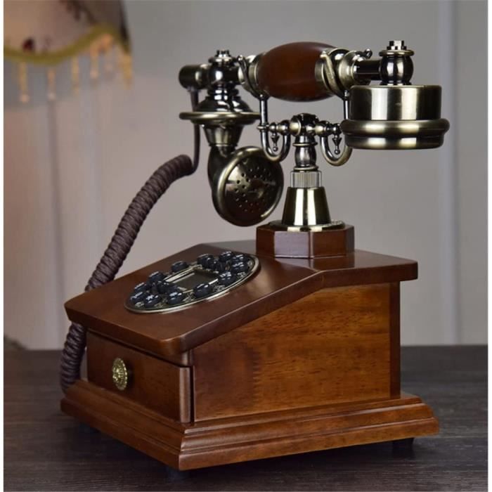Schiuma Téléphone Téléphone Antique Européen Retro Téléphone Bois ...