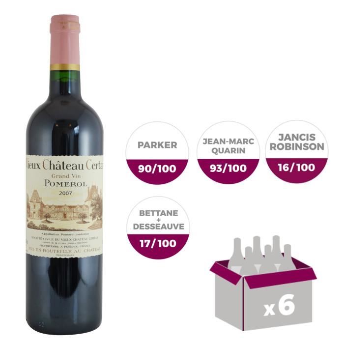 VIEUX CHÂTEAU CERTAN 2007 Pomerol Grand Cru Classé de Bordeaux - Rouge - 75 cl x 6 - La cave ...