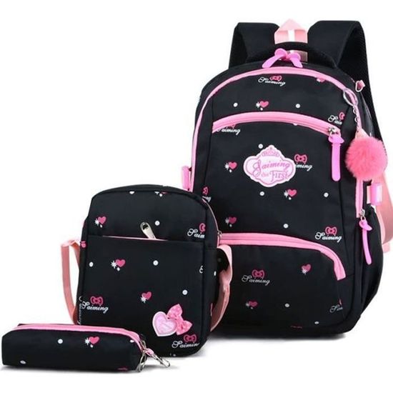 CARTABLE Cartable Fille Enfant 3 en 1 de d'école Scolaire de Nylon ...