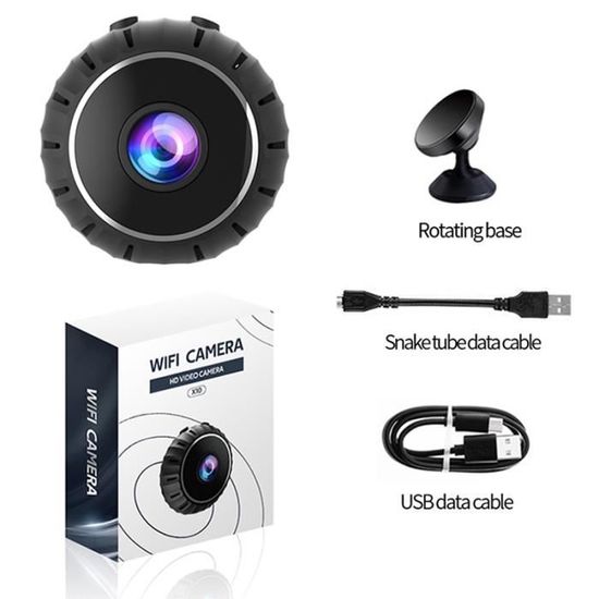 Mini caméra avec carte TF 64 Go-Mini caméra de surveillance IP WiFi HD ...