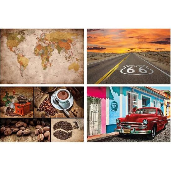 Set Of Designs Xxl Poster - On Tracks - Vintage World Map Around The ...