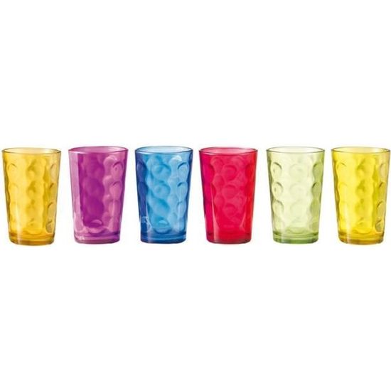 6 verres à eau colorés "Sirocco" - Cdiscount Maison