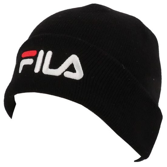 Bonnet classique Beanie linear noir - Fila - Adulte - Look streetwear ...