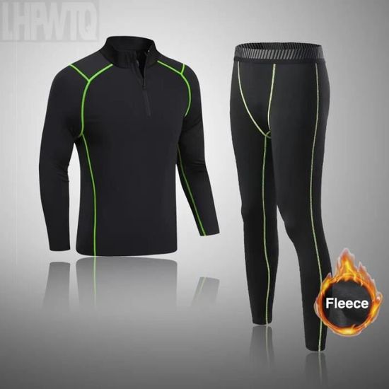 Ensemble de lingerie,Ensembles de sous-vêtements thermiques pour hommes,compression,sport,sueur ...