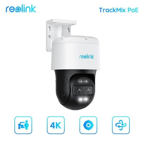 Reolink PTZ 4K Caméra Extérieur PoE, Double Objectif, Zoom Hybride 6X, Suivi Automatique, Vision ...