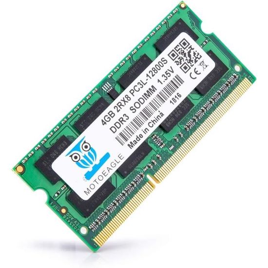 Ddr3L-1600 Sodimm 4Go Pc3L 12800S Ddr3L 1600Mhz 4Gb Pc3 12800S 204-Pin Cl11 1.35V D'Ordinateur ...