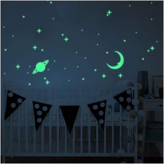 Stickers Adhésifs Phosphorescent | Sticker Autocollant Lumineux Saturne ...