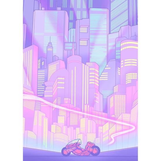 CENDRIER,13-13x18cm No Frame--Affiche en toile rose de nuit, Pop City ...