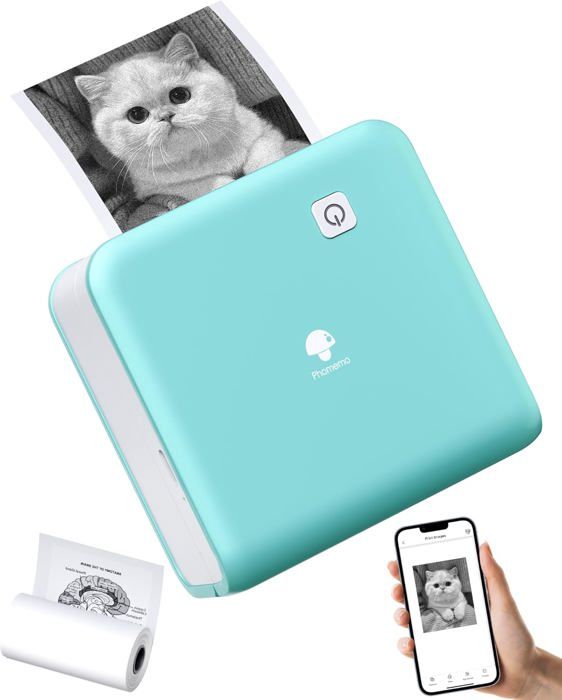 M02 Pro Mini Imprimante Portable,300Dpi Imprimante Bluetooth Sans Fil ...