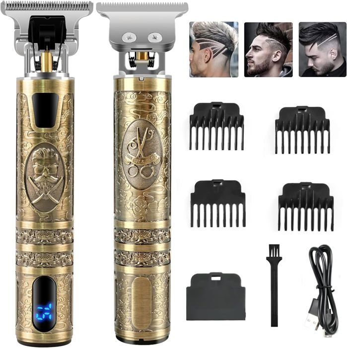 Tondeuse Cheveux Hommes, Professionnelle Tondeuse Barbe Et Cheveux, Rechargeable Rasoir ...