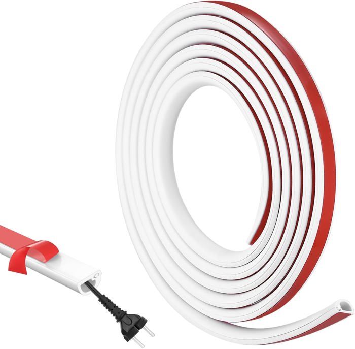 Mini Goulotte Câble Autocollante, 3 Mètres, Cache-Câbles Flexible pour ...