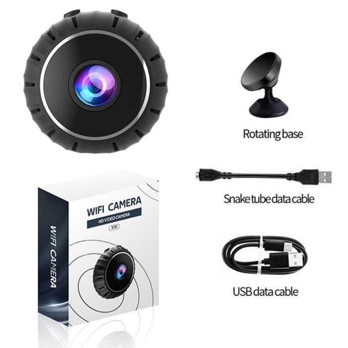 Mini caméra avec carte TF 64 Go-Mini caméra de surveillance IP WiFi HD ...