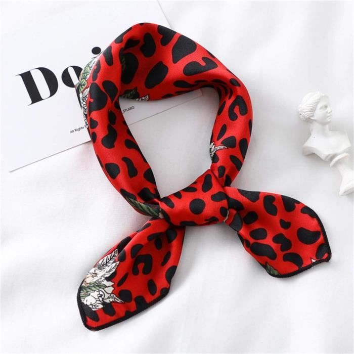 Femmes Petit Foulard En Soie Satin Carré Imprimé Wrap Foulard Femme ...