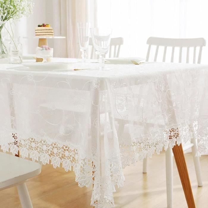 Couverture de Table Rectangle en Dentelle Blanche Simple évider Europe ...