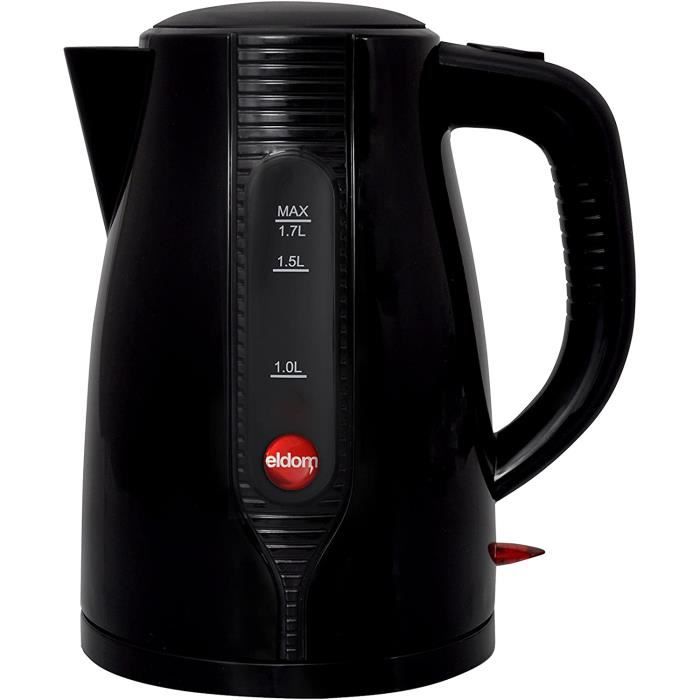 Bouilloire Electrique avec Socle Rotatif ELDOM C340, Blanc Avec Noir, 2000W, 1,7 l (Composants ...