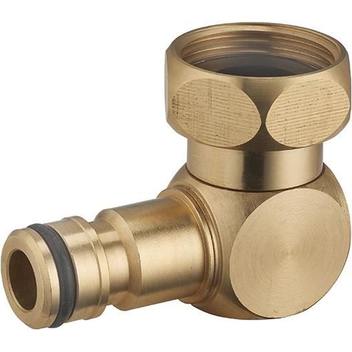 Raccord Laiton pour Dévidoir Arrosage Coudé Femelle Ecrou Tournant 20x27 (3/4) - Raccordement ...