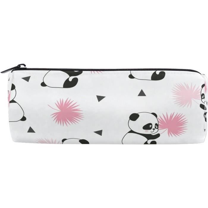 ISAOA Trousse à crayons ronde avec motif panda rose en forme de cœur ...