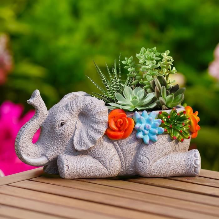 Pots De Fleurs De Jardin En Forme D'Éléphant – Pots De Fleurs Mignons ...