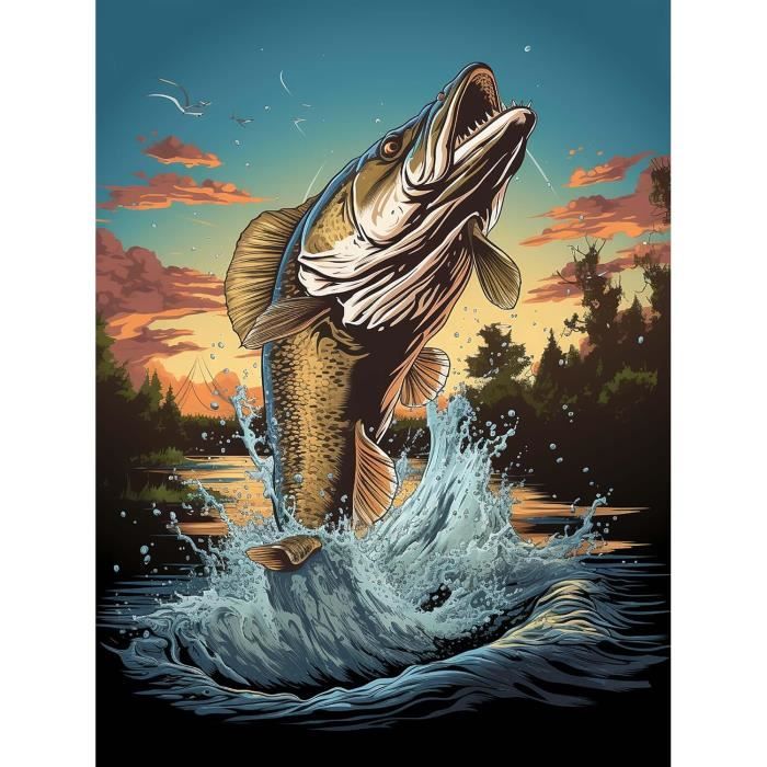 5D Diamond Painting Poisson, Peinture Diamant Animal, Diamant Painting ...