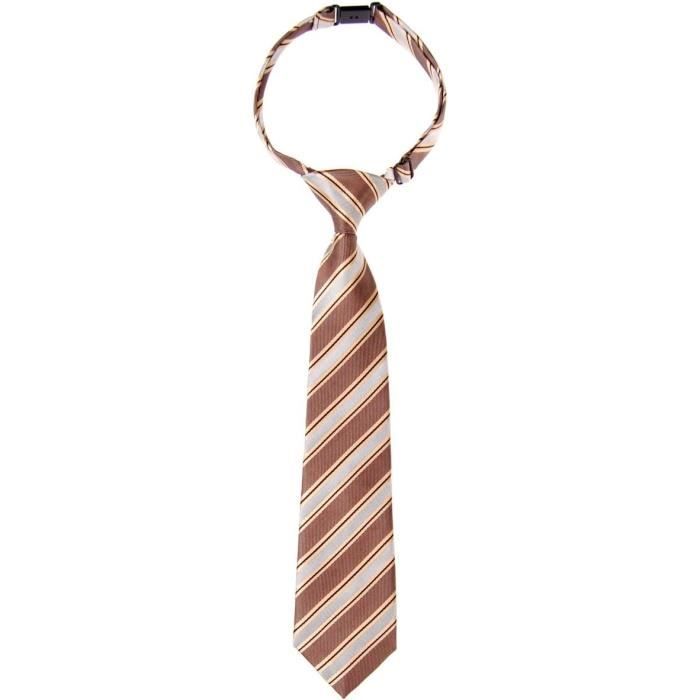Preppy Cravate Pré Nouée En Microfibre Tissée Pour Garçon Motif Rayures ...