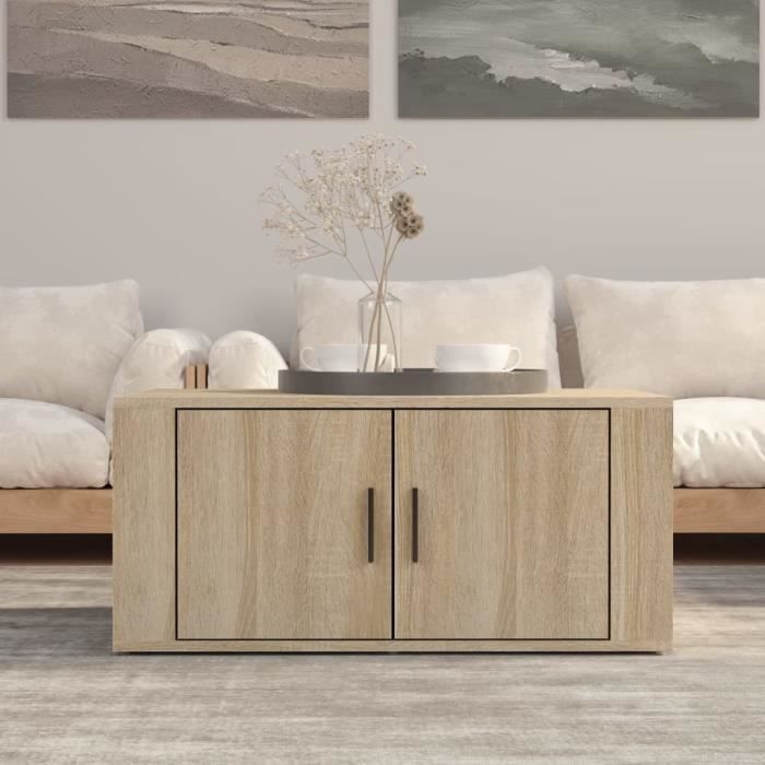 ETO- Table basse Chêne sonoma 80x50x36 cm Bois d'ingénierie ...